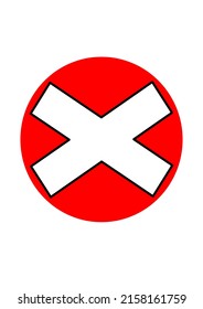 Cross Mark Icon Red White Vector Stock Vector (Royalty Free) 2158161759 ...