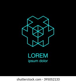 Cross Minimal Logo Concept Blue Logotype: เวกเตอร์สต็อก (ปลอดค่า ...
