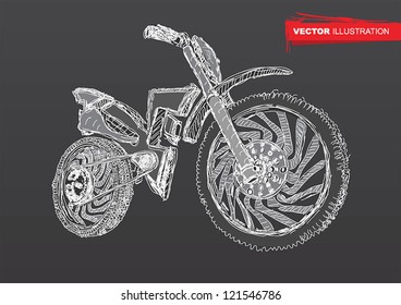 Cross Motorcycle Stock Vector (Royalty Free) 121546786 | Shutterstock