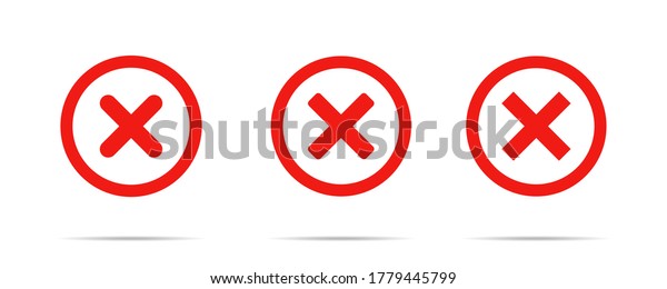 Cross Red Icon Vector Isolated Elements Stock Vector (Royalty Free ...