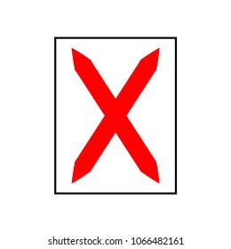 Cross Red Square Isolated Mark On Stock Vector (Royalty Free ...