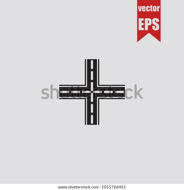 Cross Road Icon Trendy Isolated On Stock Vector (Royalty Free ...