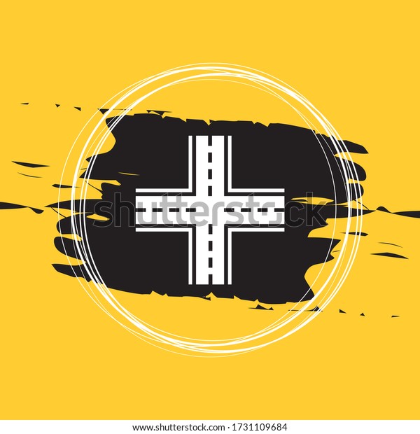 Cross Road Icon Vector Ilustration Eps10 Stock Vector (Royalty Free ...