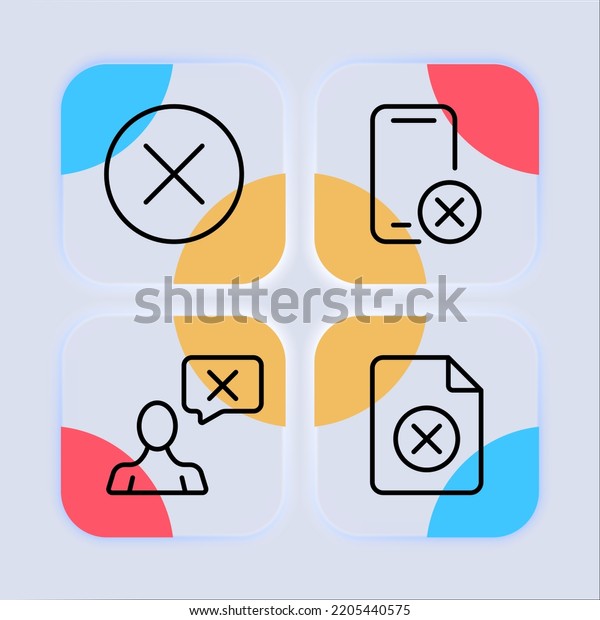 Cross Set Icon Forbidden Error Phone Stock Vector (Royalty Free ...