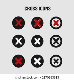 Cross Set Icons Various Types Stock Vector (Royalty Free) 2170183813 ...