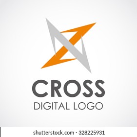 Cross Sharp Digital Ribbon Abstract Vector Stock Vector (Royalty Free ...