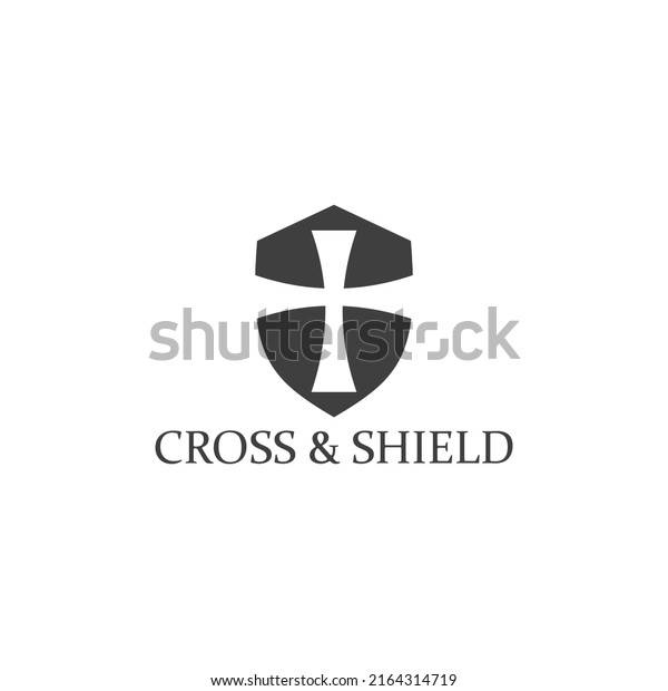 Cross Shield Logo Template Christian Brand: เวกเตอร์สต็อก (ปลอดค่า ...