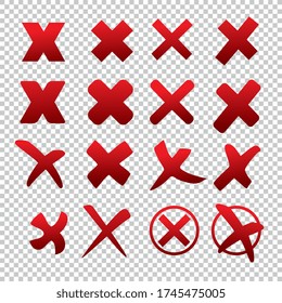 Red Wrong X Mark Icon Set: เวกเตอร์สต็อก (ปลอดค่าลิขสิทธิ์) 1610060491 ...