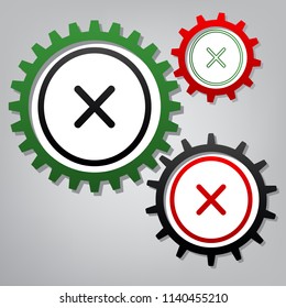Cross Sign Illustration Vector Three Connected Stock Vector (Royalty ...