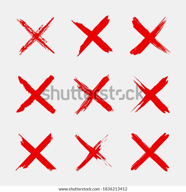 Cross Sign X Icon Red Sketch: vetor stock (livre de direitos ...