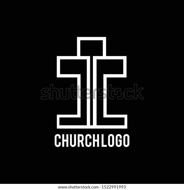 Cross Simple Logo Christian Chruch Symbol Stock Vector (Royalty Free ...