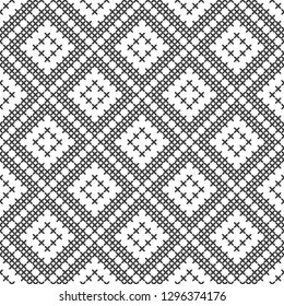 Cross Stitch Seamless Decorative Pattern Embroidery: stockvector ...