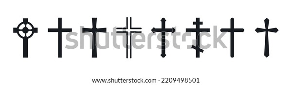 Cross Symbol Set Christian Cross Vector Stock Vector (Royalty Free ...