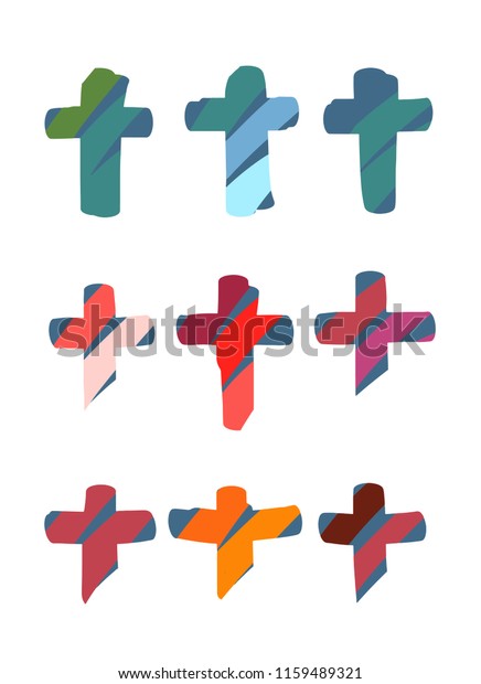 Cross Variety Formats White Background Vector Stock Vector (Royalty ...