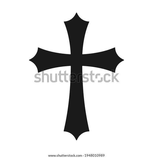 Cross Vector Shape Symbol Christianity Sign Stock Vector (Royalty Free ...
