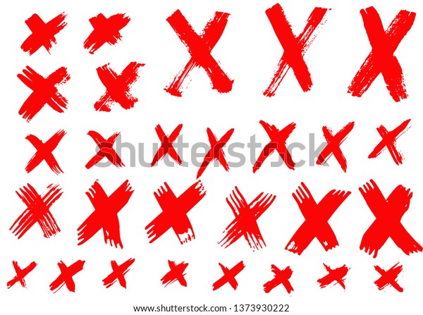 Cross Vector Signs Set Dry Brush Stock Vector (Royalty Free) 1373930222 ...