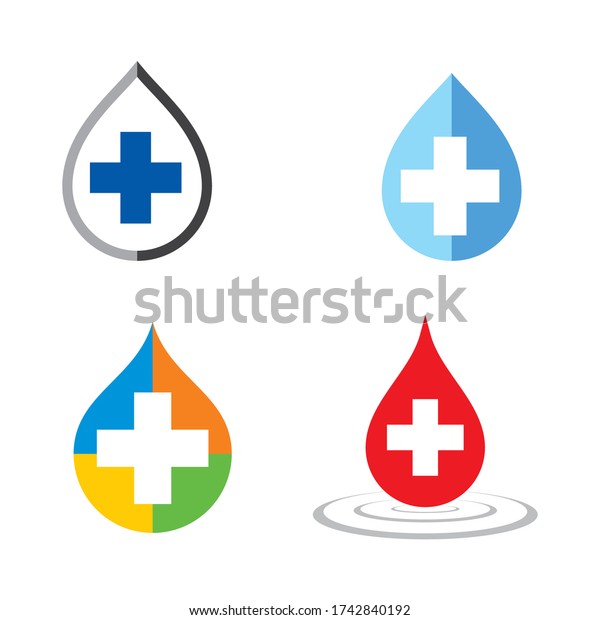 Cross Water Symbol Logo Design Hospitals Stock Vector (Royalty Free ...