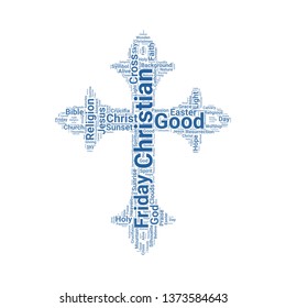 Vektor Stok Jesus Christ Christian Cross Word Cloud (Tanpa Royalti ...