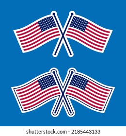 Crossed American Flag Symbol Vector Illustration Stock Vector (Royalty ...