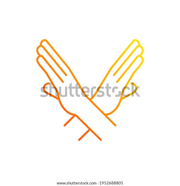 Crossed Arms Stop Gesture Gradient Linear Stock Vector (Royalty Free ...