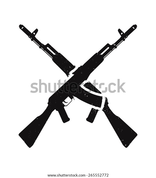 Crossed Assault Rifles Texture Isolated Black Stock Vector (Royalty ...