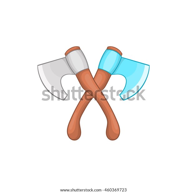 Crossed Axes Icon Cartoon Style On Stock Vector (Royalty Free ...