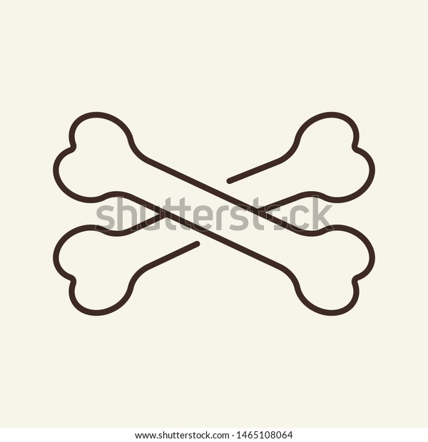 Crossed Bones Vector Line Body Halloween Stock Vector (Royalty Free ...