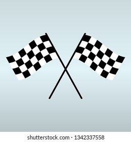 Two Crossed Checkered Racing Flags On Stock Vector (Royalty Free ...