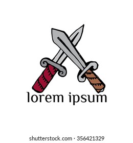Crossed Daggers Vector Logo Sign Symbol Stock Vector (Royalty Free ...