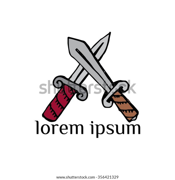 Crossed Daggers Vector Logo Sign Symbol Stock Vector (Royalty Free ...