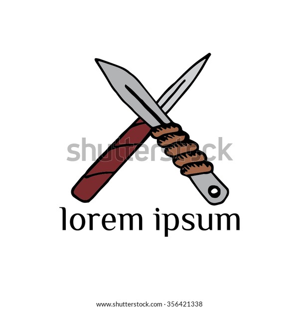 Crossed Daggers Vector Logo Sign Symbol Stock Vector (Royalty Free ...