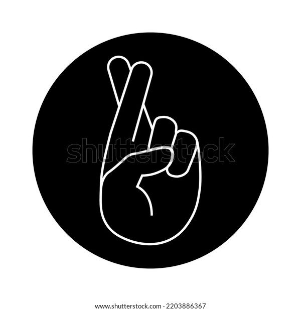 Crossed Fingers Hand Line Gesture Vector Stock Vector (Royalty Free ...