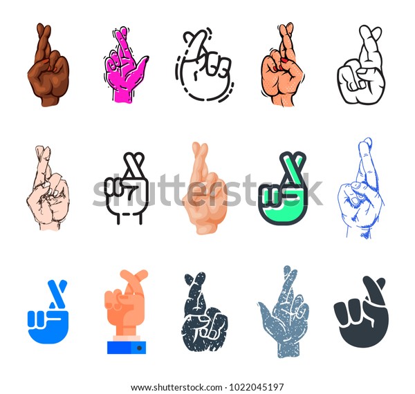 Crossed Fingers Vector Fingered Sign Human Stock Vector (Royalty Free ...