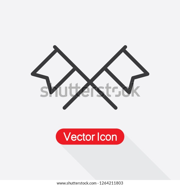 Crossed Flags Icon Vector Illustration Eps10 Stock Vector (Royalty Free ...