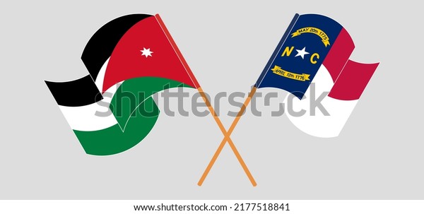 Crossed Flags Jordan State North Carolina Stock Vector (Royalty Free ...