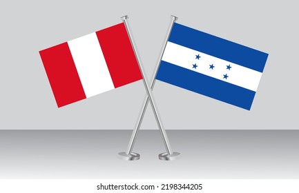 Crossed Flags Peru Honduras Official Colors Stock Vector (Royalty Free ...