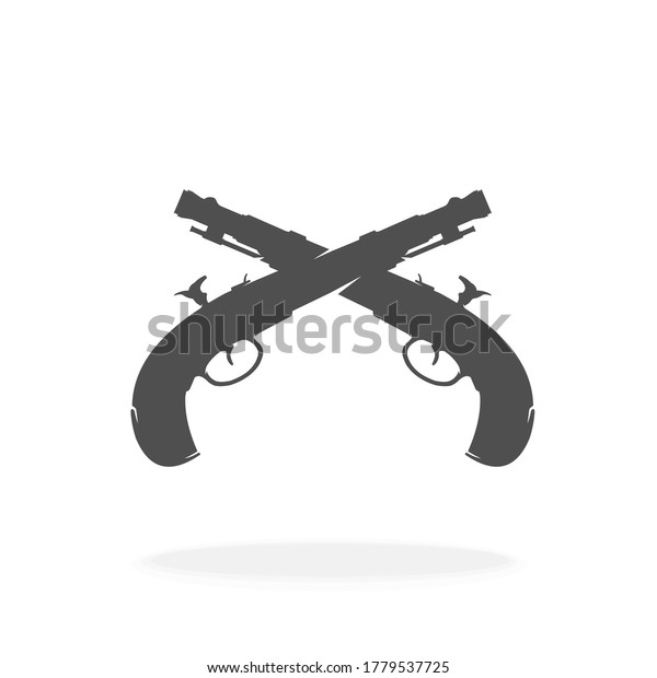 Crossed Flintlock Muskets Vector Illustration Symbol Stock Vector ...