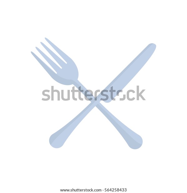 Crossed Fork Knife Utensil Kitchen Vector Stock Vector (Royalty Free ...