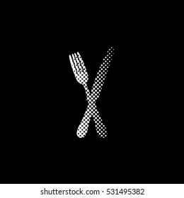 Crossed Fork Over Knife White Vector Stock Vector (Royalty Free ...