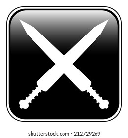 Crossed Gladius Swords Button On White Stock Vector (Royalty Free ...