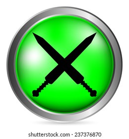 Crossed Gladius Swords Button On White Stock Vector (Royalty Free ...