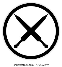 Crossed Gladius Swords Button On White: เวกเตอร์สต็อก (ปลอดค่าลิขสิทธิ์ ...