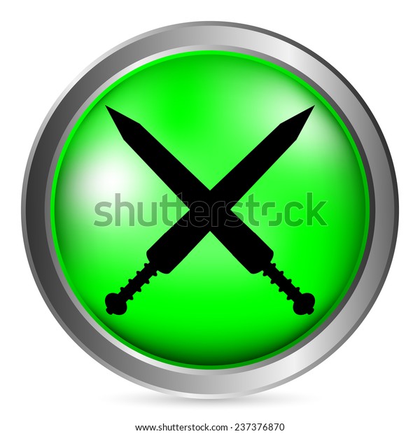 Crossed Gladius Swords Button On White Stock Vector (Royalty Free ...