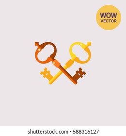 Crossed Keys Icon Stock Vector (Royalty Free) 705038188