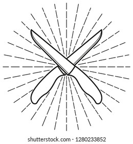 Crossed Knives Vector Illustration Stock Vector (Royalty Free) 1280233852