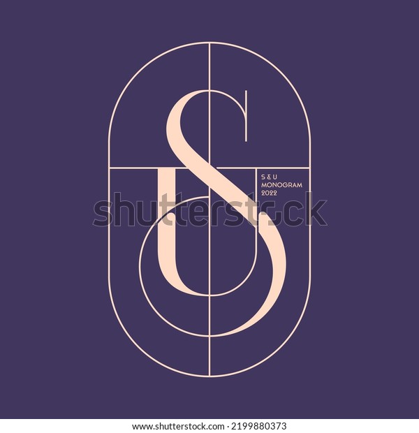 Crossed Letter S Letter U Into Stock Vector (Royalty Free) 2199880373 ...