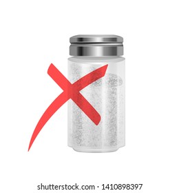 Crossed Out Salt Shaker Harm Health Stock Vector (Royalty Free ...