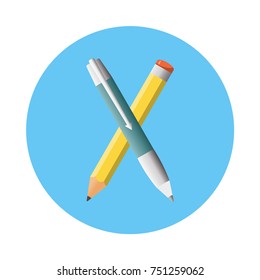 Two Crossed Pencils Isolated Vector Colored: vector de stock (libre de ...