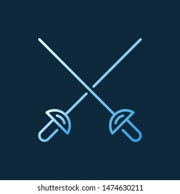 Crossed Rapiers Vector Colorful Concept Outline Stock Vector (Royalty ...
