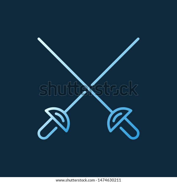 Crossed Rapiers Vector Colorful Concept Outline Stock Vector (Royalty ...